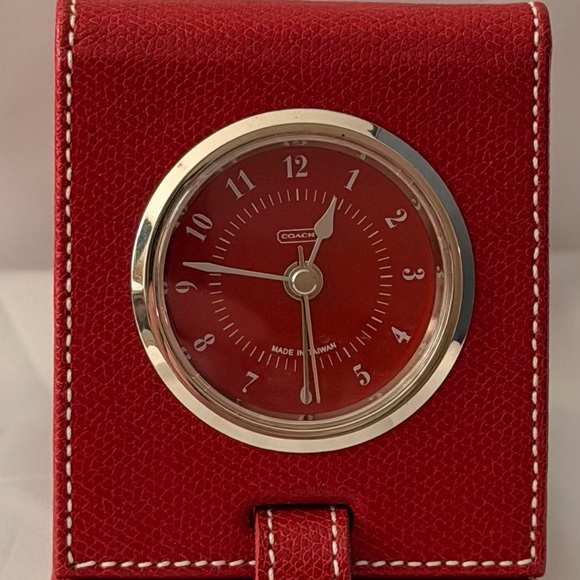 Coach | Accessories | Nwot Vintage Coach Travel Alarm Clock In A Red ...